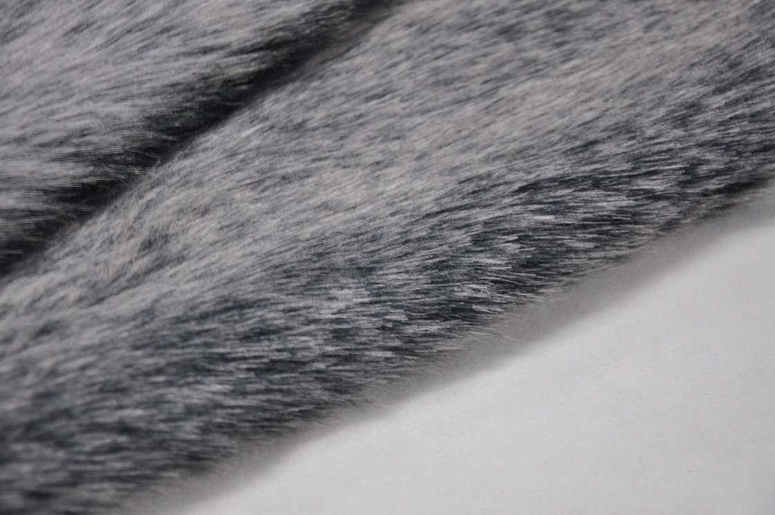 grey Solid Long Hair Fur Fabric，The perfect combination of elegance and ...